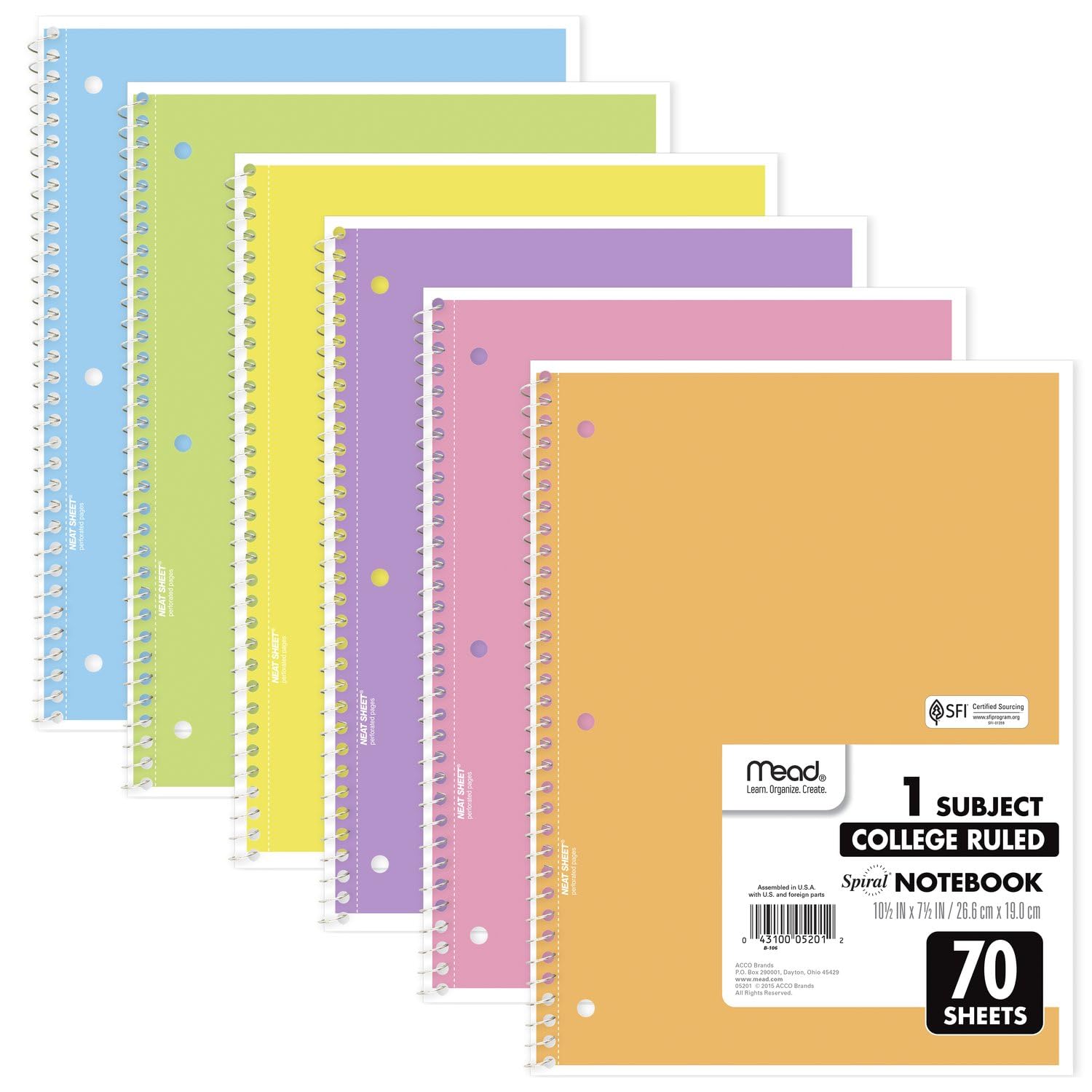 Mua Spiral Notebooks, 6 Pack, 1-Subject, College Ruled Paper, 8" x 10-1 ...
