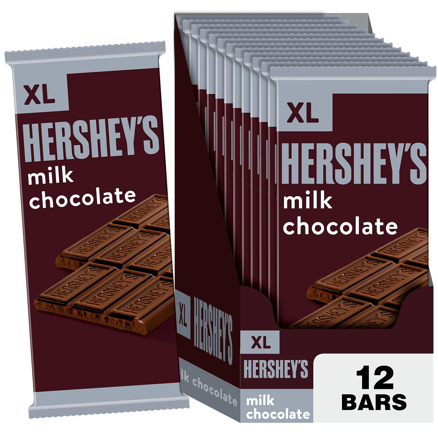 Mua HERSHEY'S Milk Chocolate XL, Candy Bars, 4.4 oz (12 Count, 16 ...