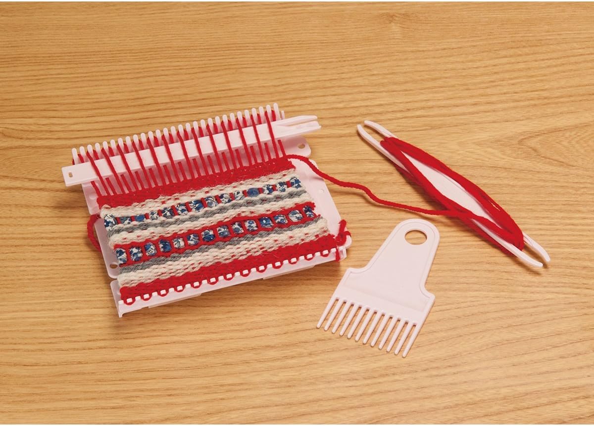 clover Mini Weaving Loom (Single), Pink, 23 x 16.5 x 3.5 cm – BigaMart
