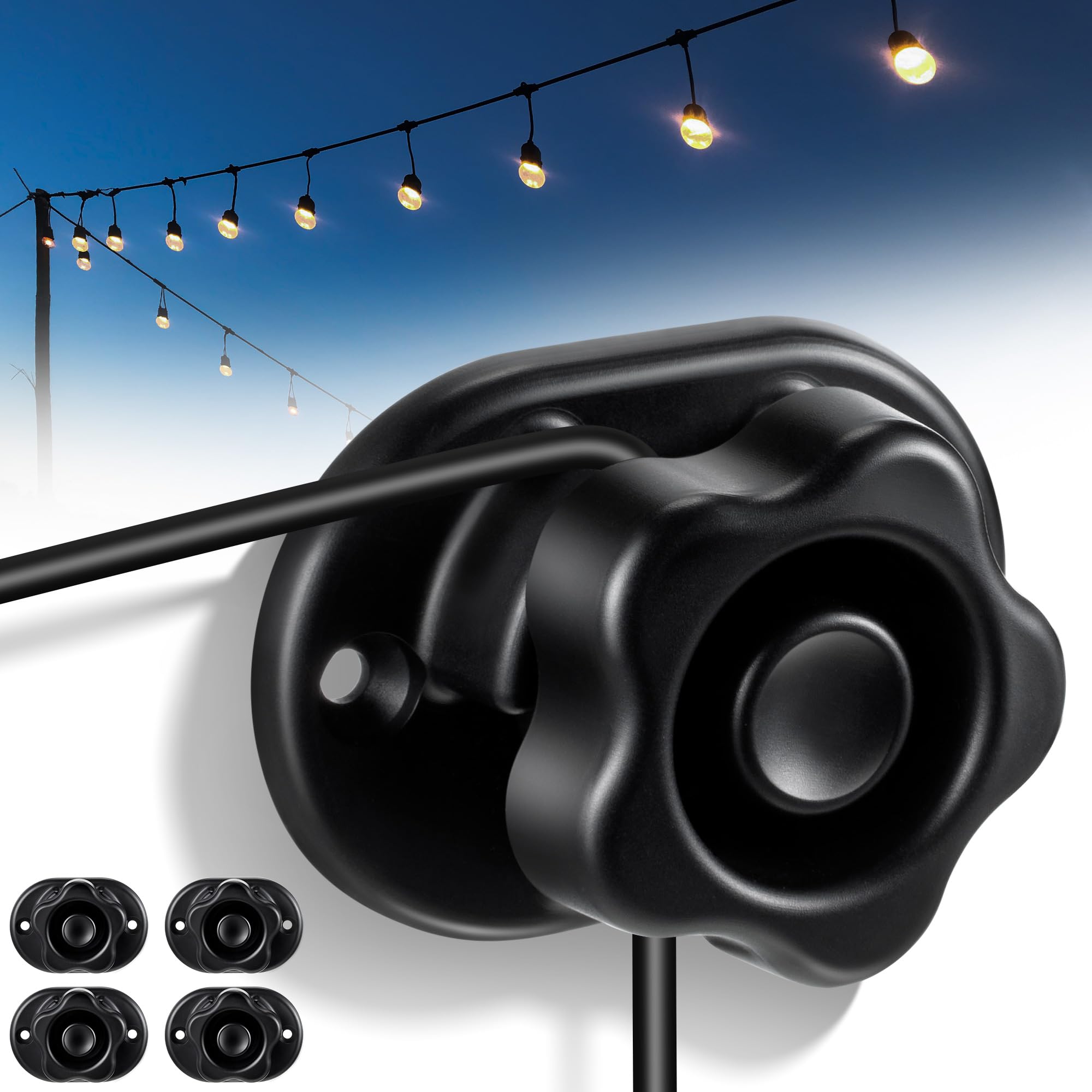 Saillong 4 Pack Heavy Duty String Light Kit: Weatherproof Hanging ...