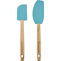 Amazon.com: KitchenAid Classic Bamboo Spatula Set, set of 2, Aqua Sky ...