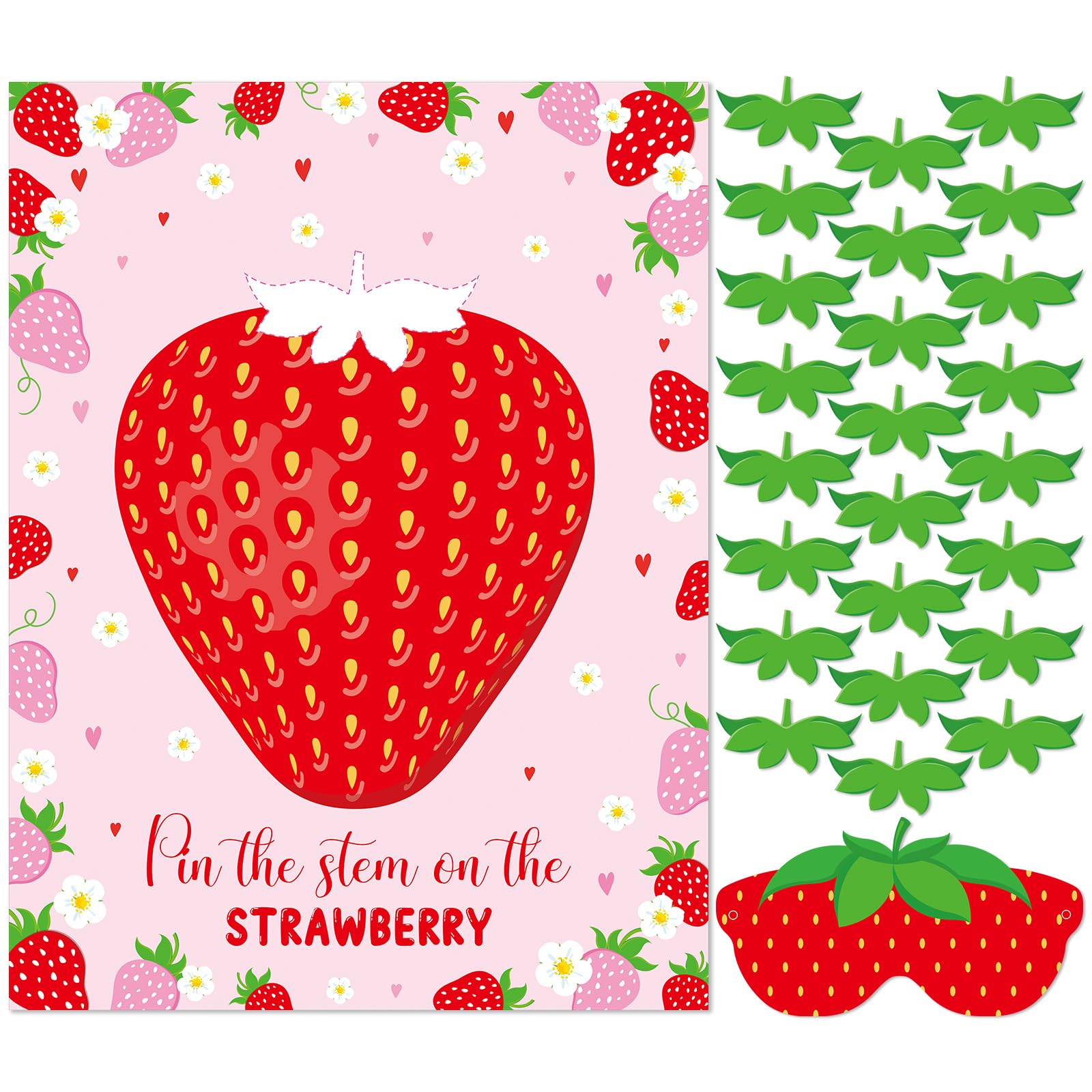 Faccito Strawberry Game Set Pin The Stem On The Strawberry Include ...