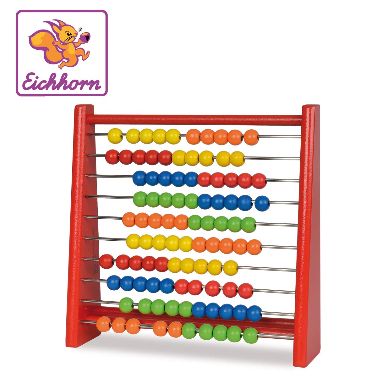Eichhorn 100003405 Colourful Wooden Abacus-100 Beads Counting Abacus ...