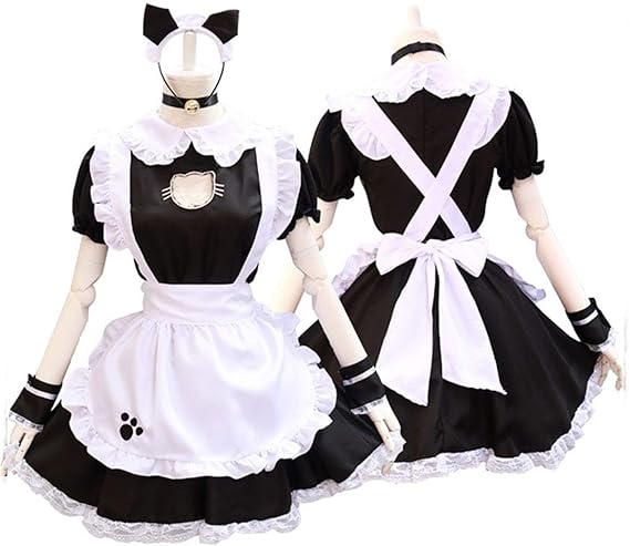 SMchwbc Cosplay Maid Costume Anime Cute Cat Girl Uniform Lolita Dress ...