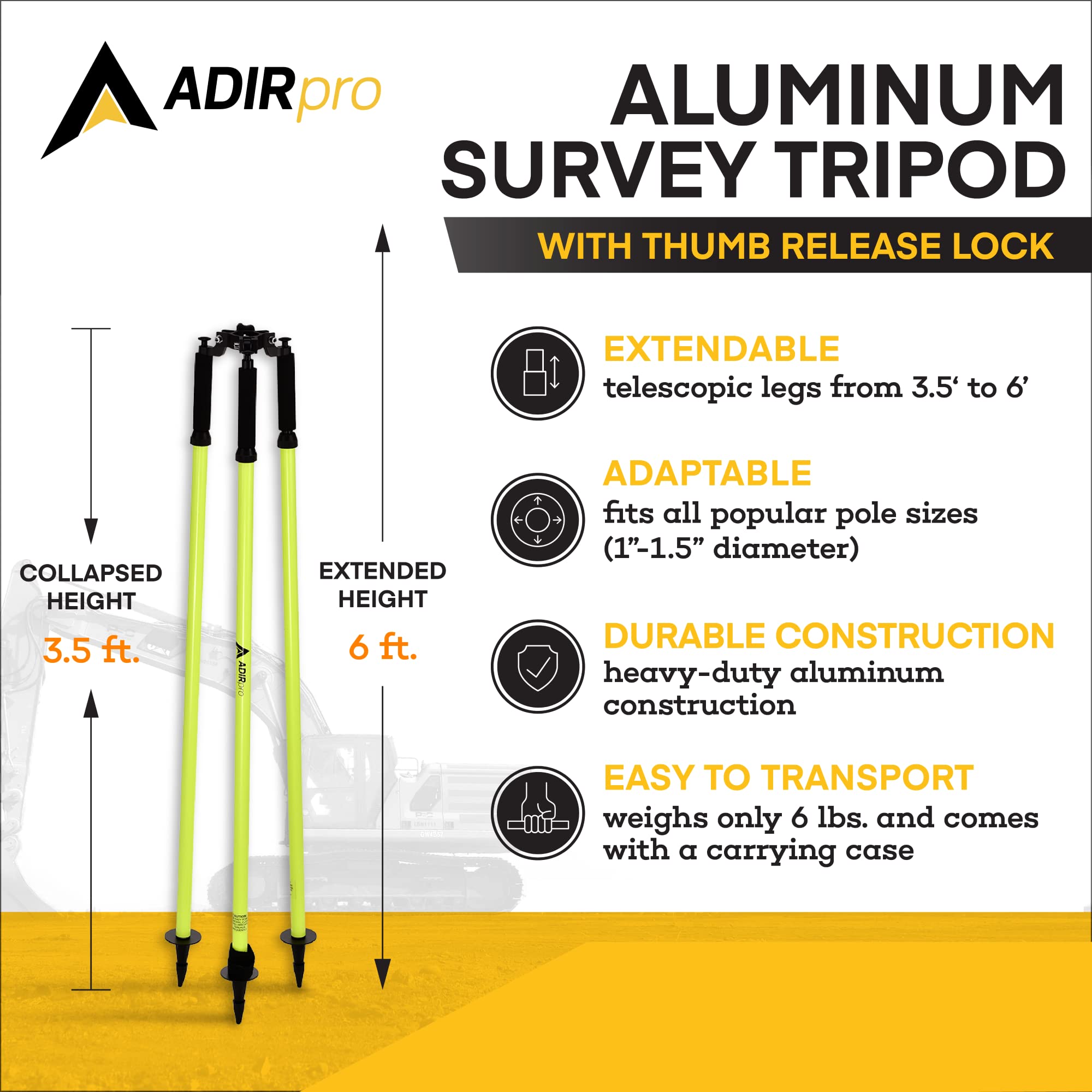 Mua AdirPro Prism Pole Tripod – Aluminum Range Pole Tripod – Use for ...