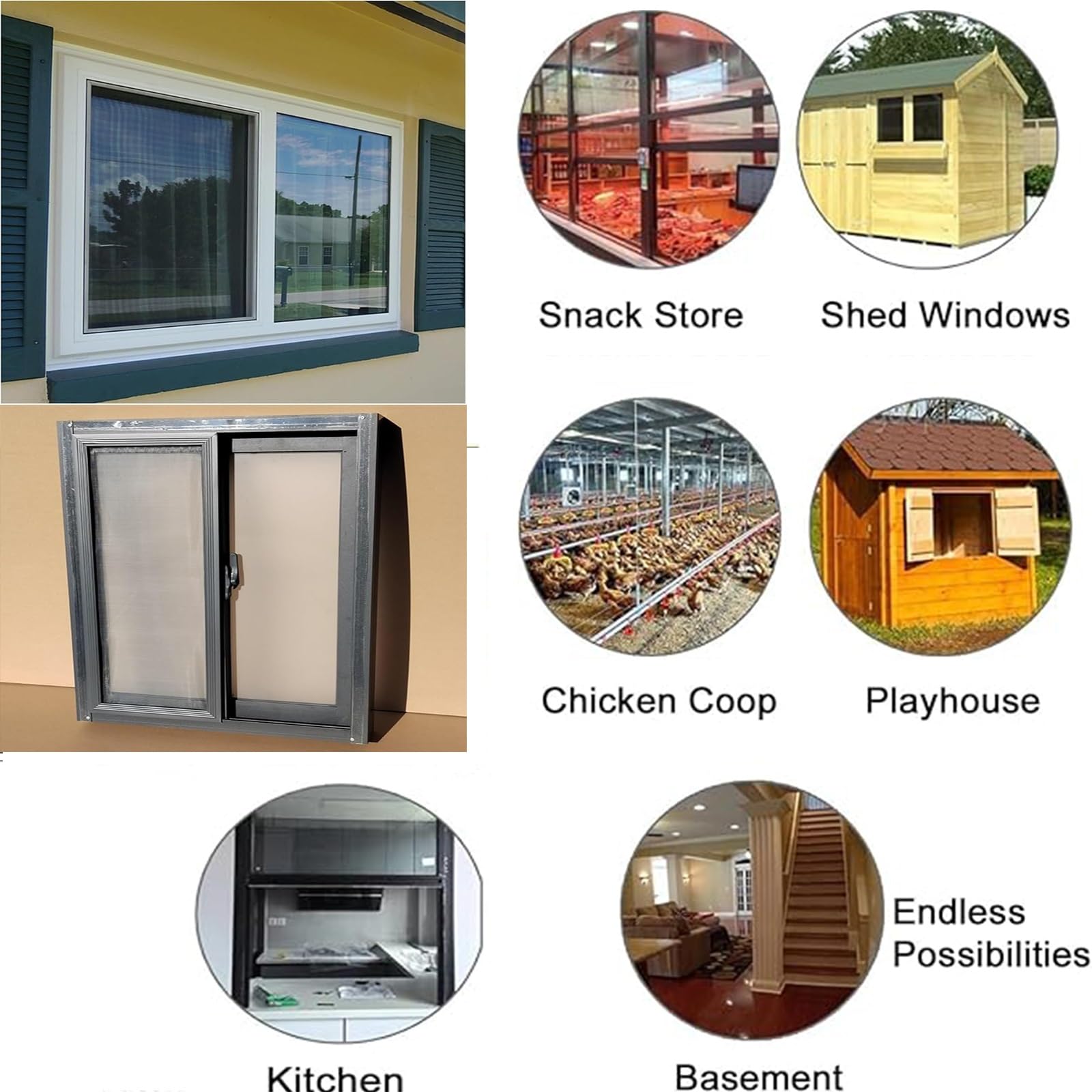 White, Double Pane Window, 32x12in / 81x30cm, Rust And Water-Resistant ...