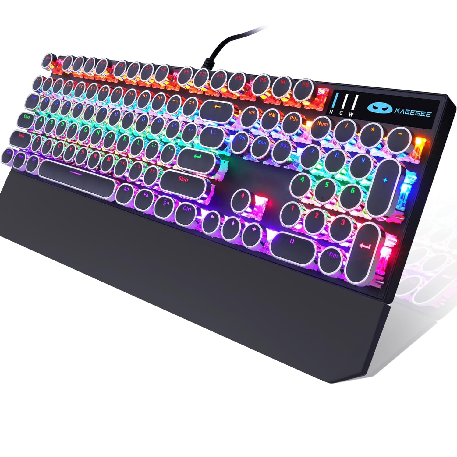 Mua Camiysn Typewriter Style Mechanical Gaming Keyboard, Black Retro ...