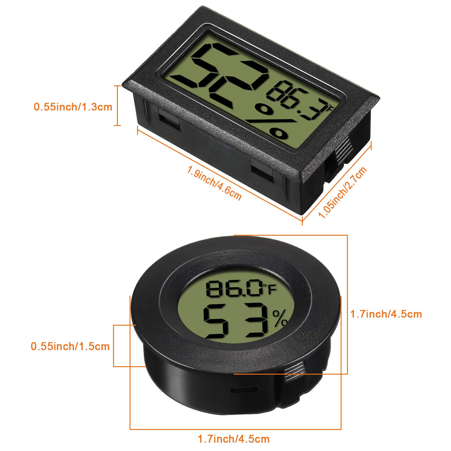 12 Pieces Mini Digital Electronic Temperature Humidity Thermometer LCD ...