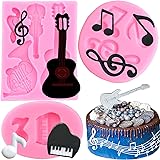 Amazon.com: Sijiangmold Music Note Silicone Mold Instrument Fondant ...