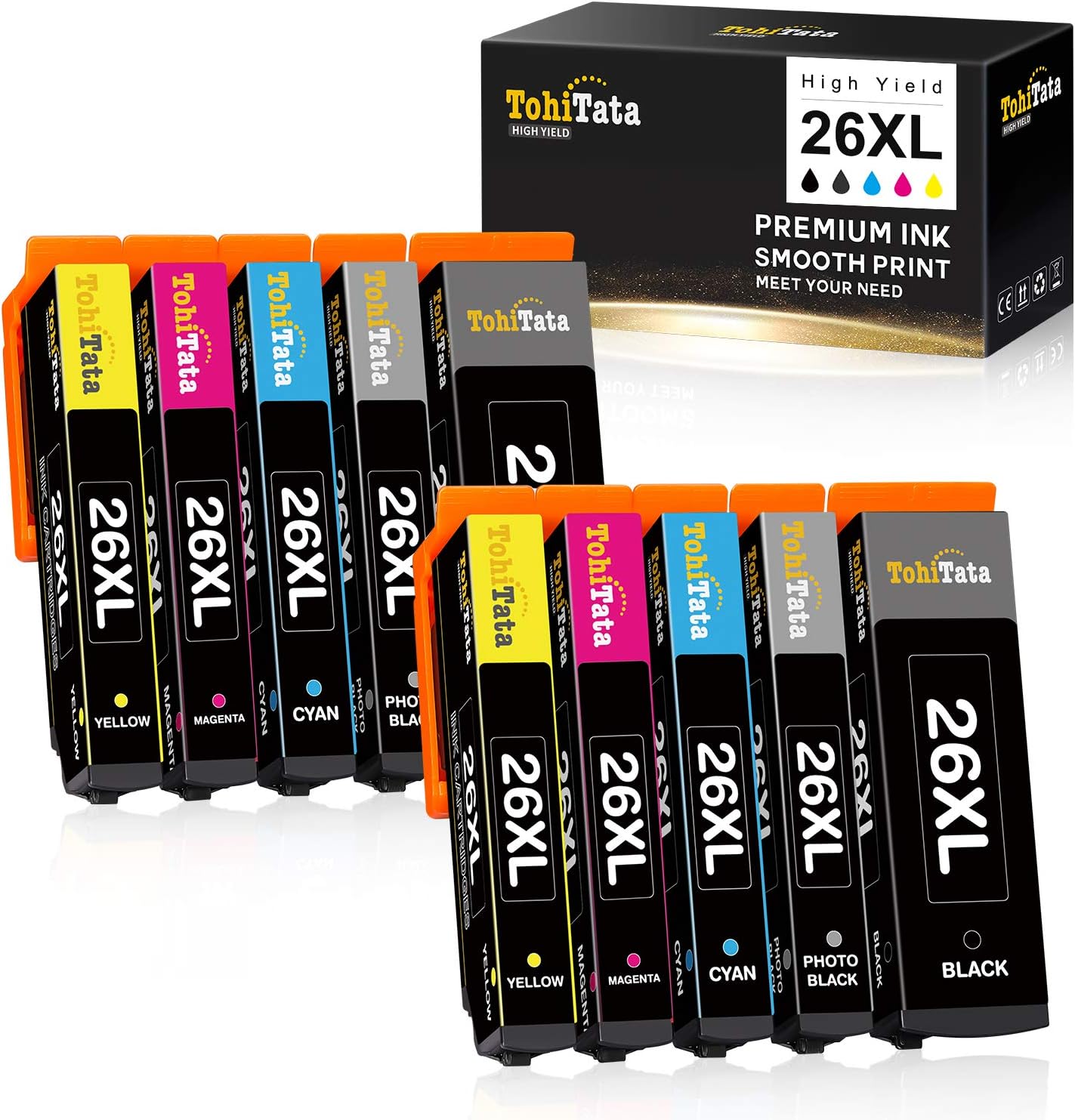 TohiTata 26XL Replacement for Epson 26 XL Ink Cartridges Compatible ...