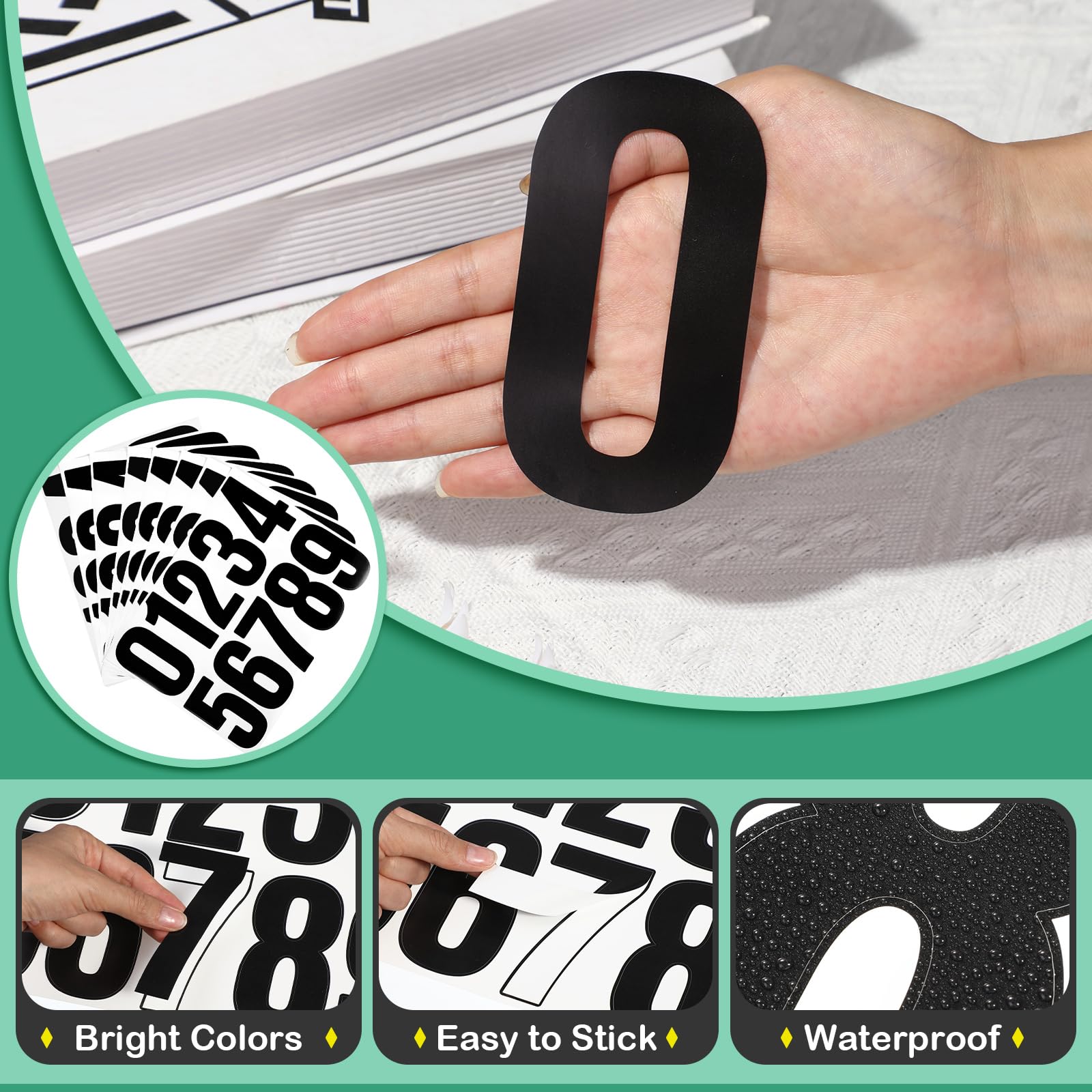 Mua Qilery 32 Sheets 4 Inch Letter and Number Stickers Self Adhesive ...