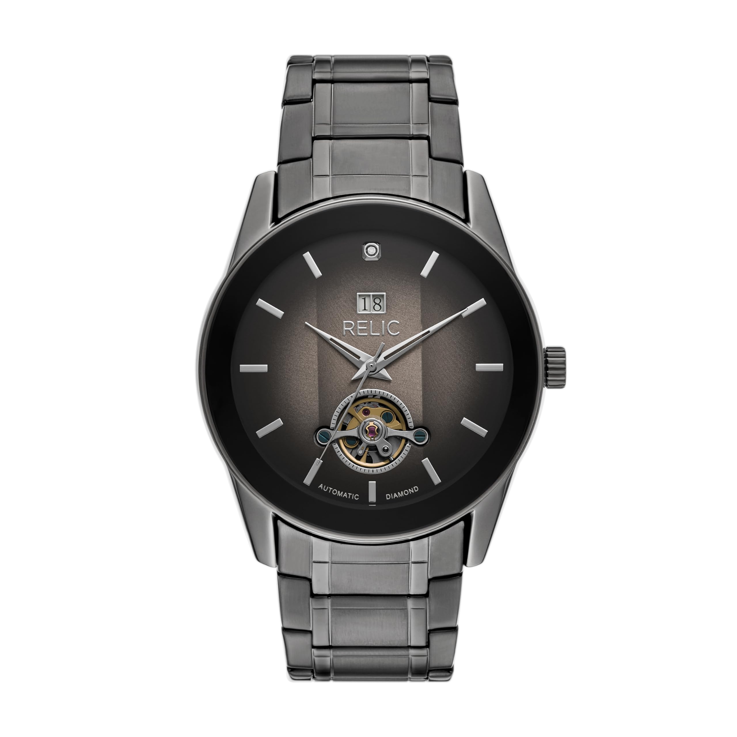 Relic by Fossil Men's Rylan Automatic Gunmetal-Tone Stainless Steel ...