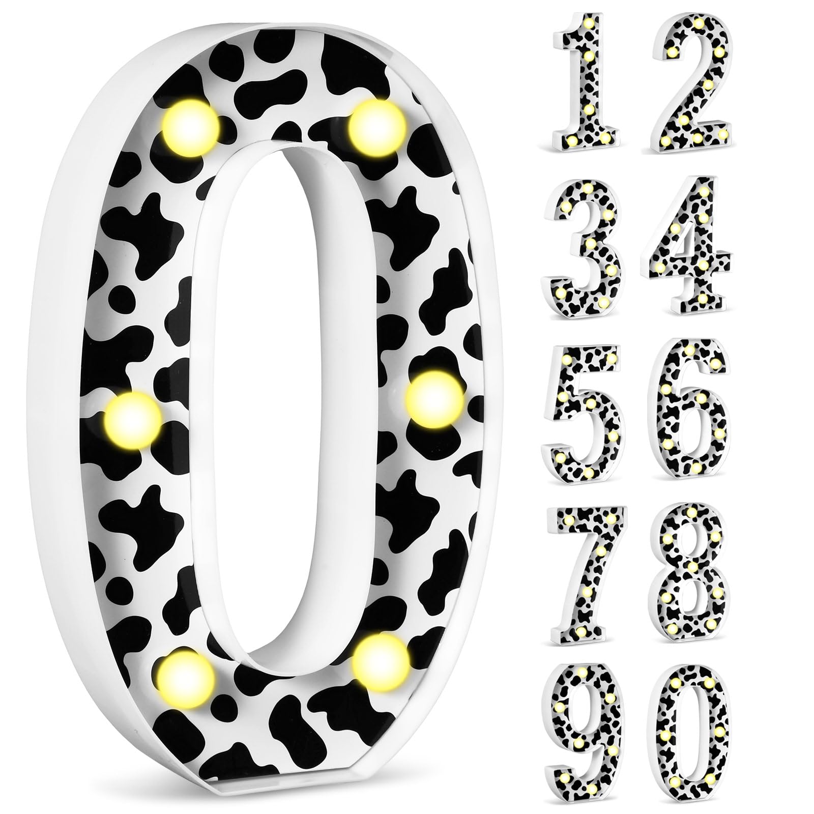 VIHOSE Light Cow Print Numbers Birthday Table Centerpieces Decorations ...