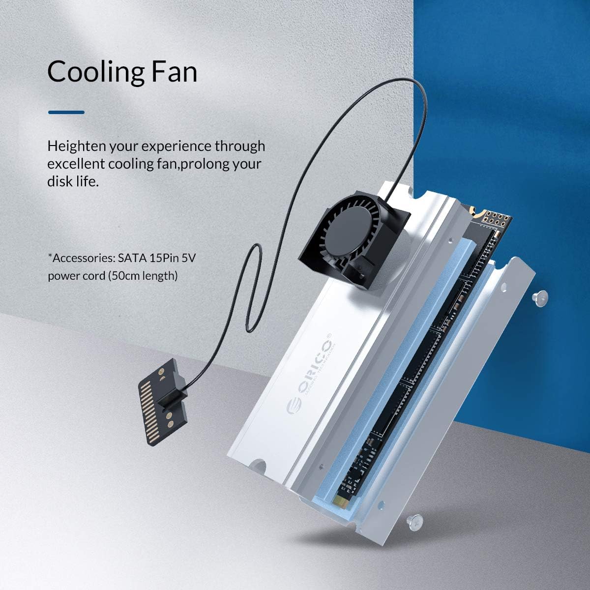 ORICO M.2 2280 SSD Heatsink Cooler with 20mm Smart Cooling Fan for M2 ...