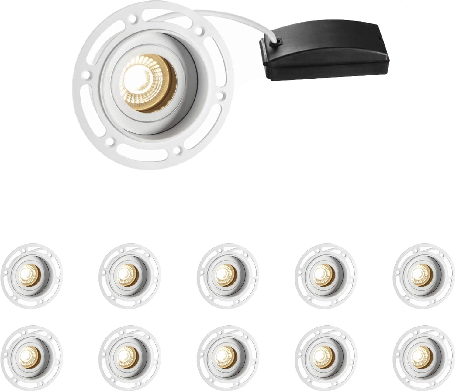 Plaster-in Trimless Downlights, Matt White Recessed Round Ceiling ...