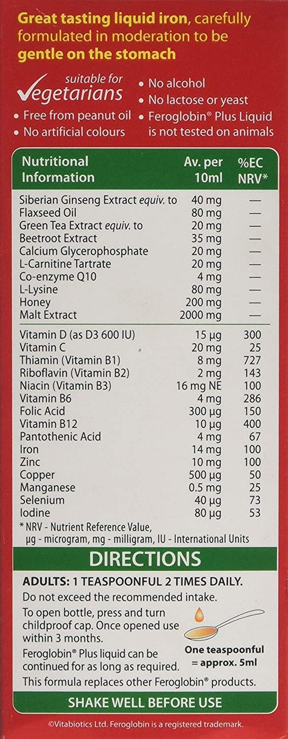 Vitabiotics | Feroglobin Plus | 2 x 200ml – BigaMart
