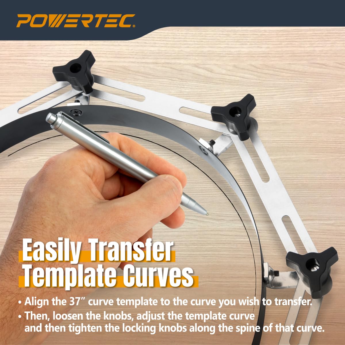 Mua POWERTEC Flexible Curve Template Ruler 37", Wood Curve, Woodworking ...