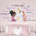 Amazon.com: Suplanet Unicorn Wall Decals for Girls Bedroom, Black Girl ...