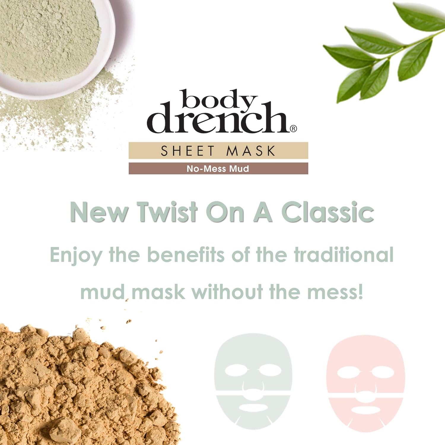 Body Drench Mattifying No-Mess Mud Sheet Masks (3 Pack) – BigaMart