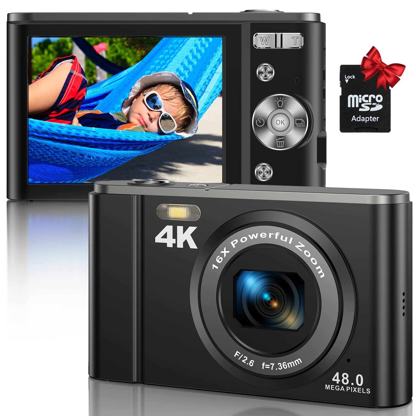 Mua 4K 48MP Digital Compact Pocket Camera with 16X Zoom 32GB SD Card ...