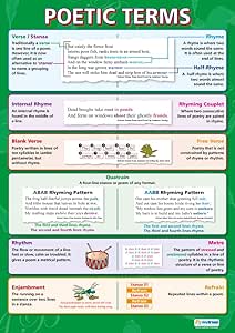 Amazon.com: Poetic Terms English Literacy Poster – Gloss Paper – 33” x ...