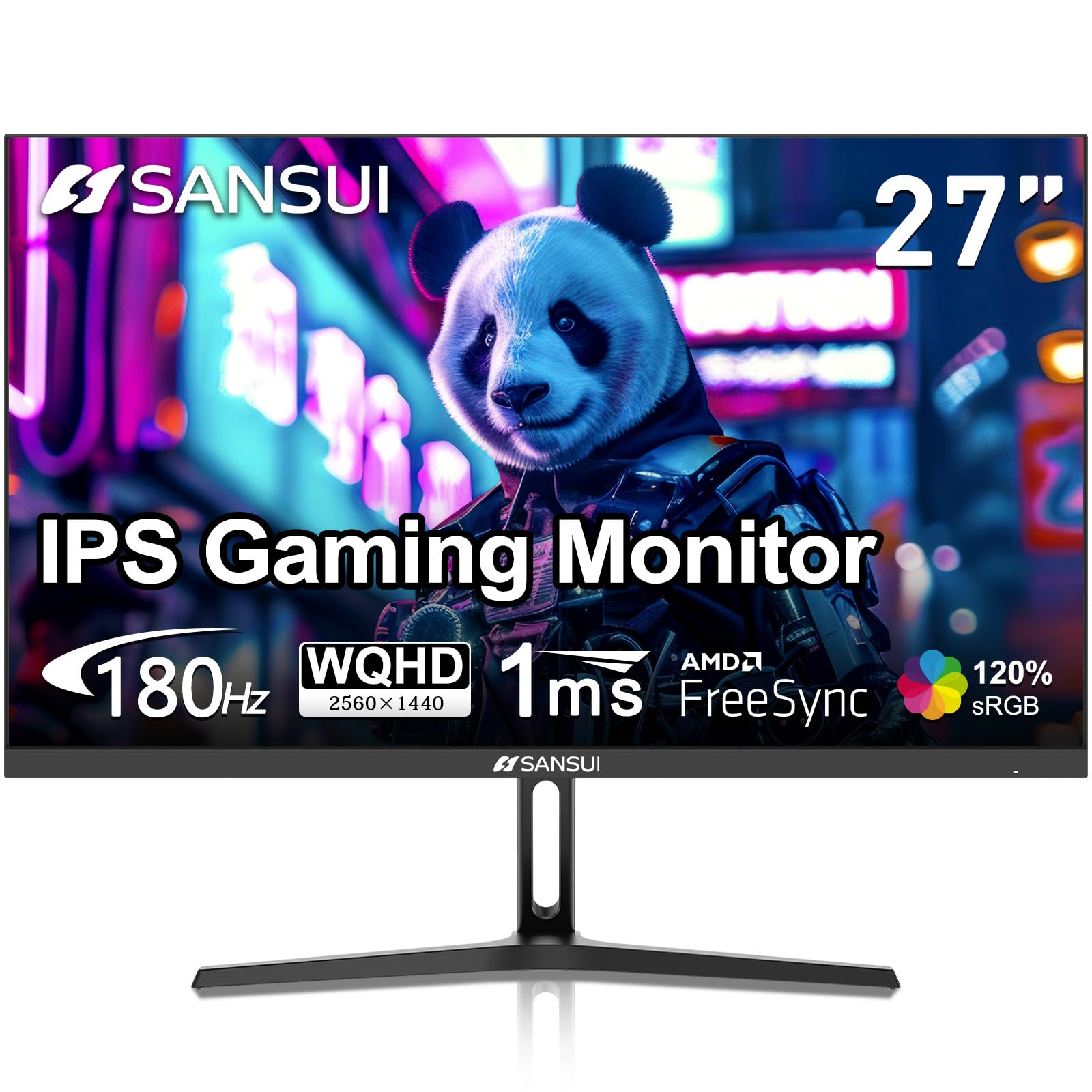 SANSUI 27 Inch WQHD 2560 x 1440 Gaming Monitor 180Hz 1ms Fast IPS ...