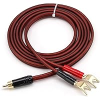 Amazon.com: RCA to Y Spade Plug Speaker Cable, Speaker Wire RCA Male to ...