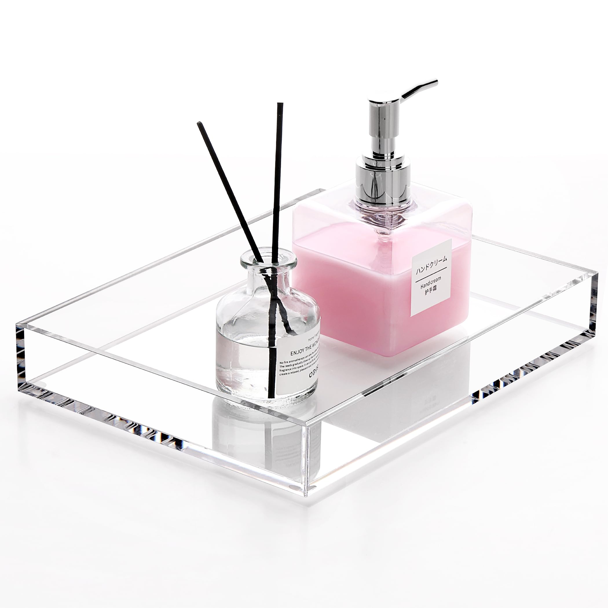 DINGHUO Acrylic Perfume Bathroom Vanity Counter Tray, Clear 9.5"x7 ...