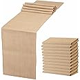 Amazon.com: 12 Pack Natural Burlap Table Runners|12 x 72 Inch Rustic Jute Runner and Placemats ...