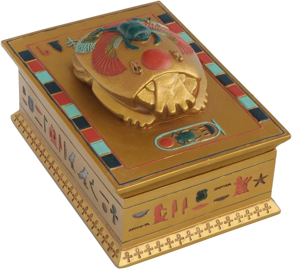 Amazon.com: Egyptian Scarab Box, Gold and Multicolor: Home & Kitchen