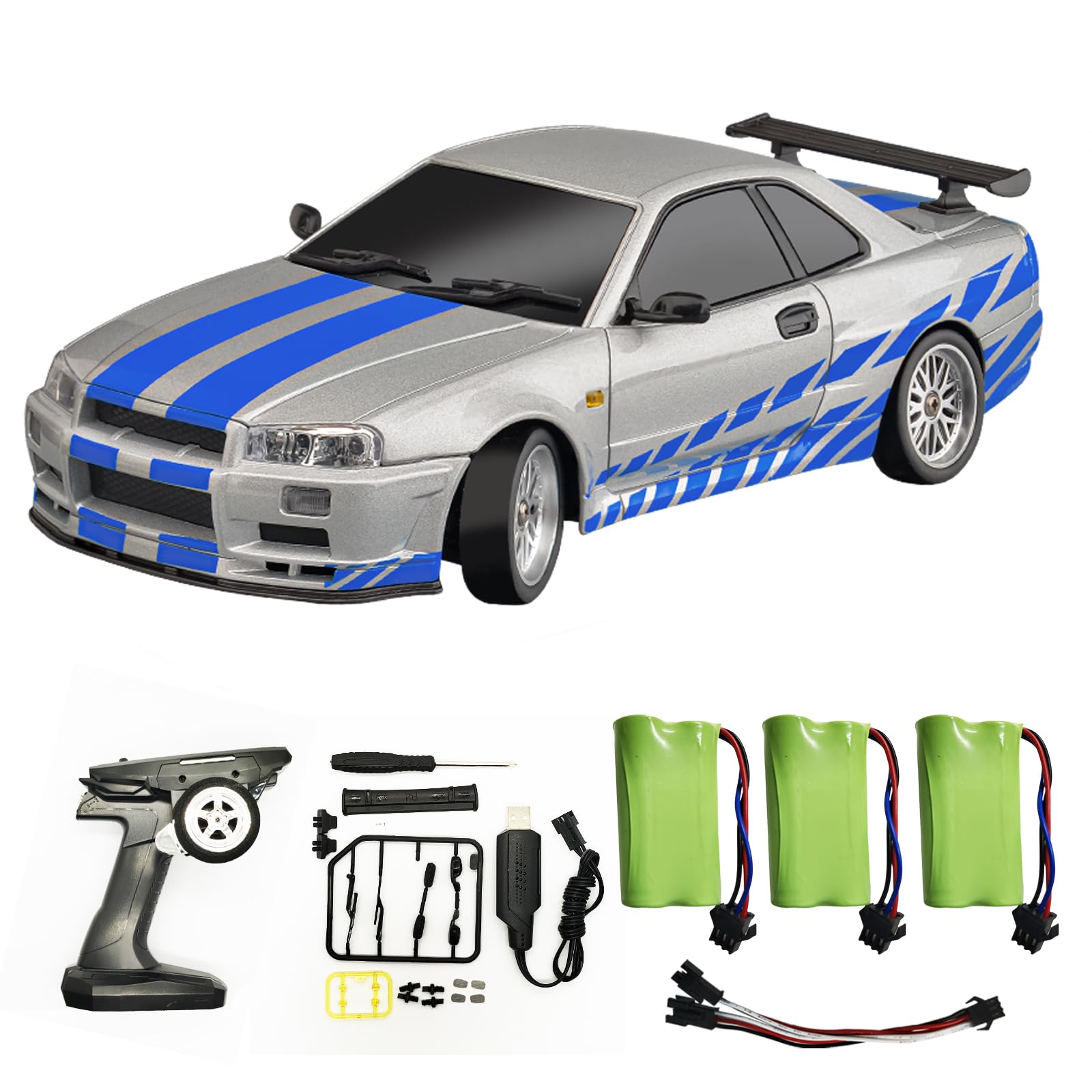 Skymaker LDRC Drift Car Nissan Skyline GTR R34 1/18 RWD Drift Car RC ...