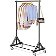Amazon.com: SLEEPING LAMB Heavy Duty Clothes Rack, Rolling Clothing ...