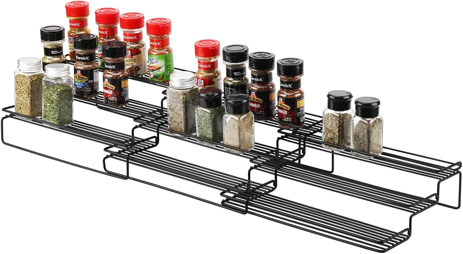 Amazon.com: X-Chef Expandable Spice Rack for Cabinet, 3 Tier Spice ...