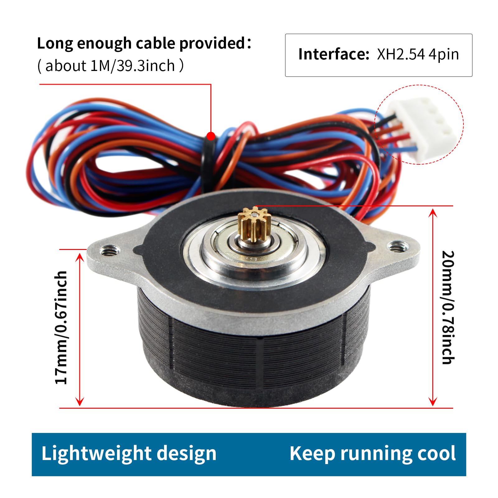 Mua FYSETC Moons Nema 14 36mm Pancake Stepper Motor with 8 Tooth Gear ...