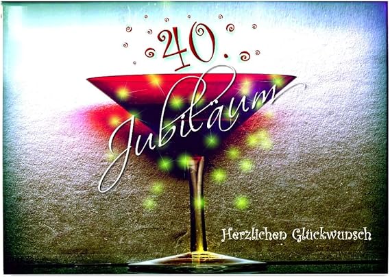 DigitalOase Jubiläumskarte 40. Jahrestag 40. Jubiläum Glückwunschkarte ...