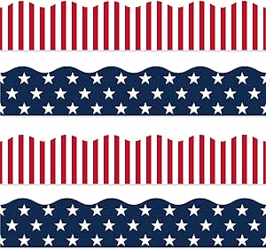 Amazon.com: Whaline 69Ft 4th of July Bulletin Board Border 60 Sheet ...