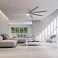 CJOY Brushed Nickel 72 inch Ceiling Fans with Lights and Remote, Silver ...