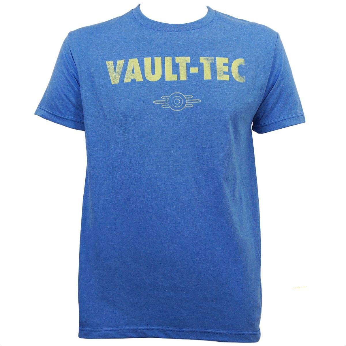 Buy Fallout Men's Vault-Tec Slim Fit T-Shirt Blue Heather L at Amazon.in
