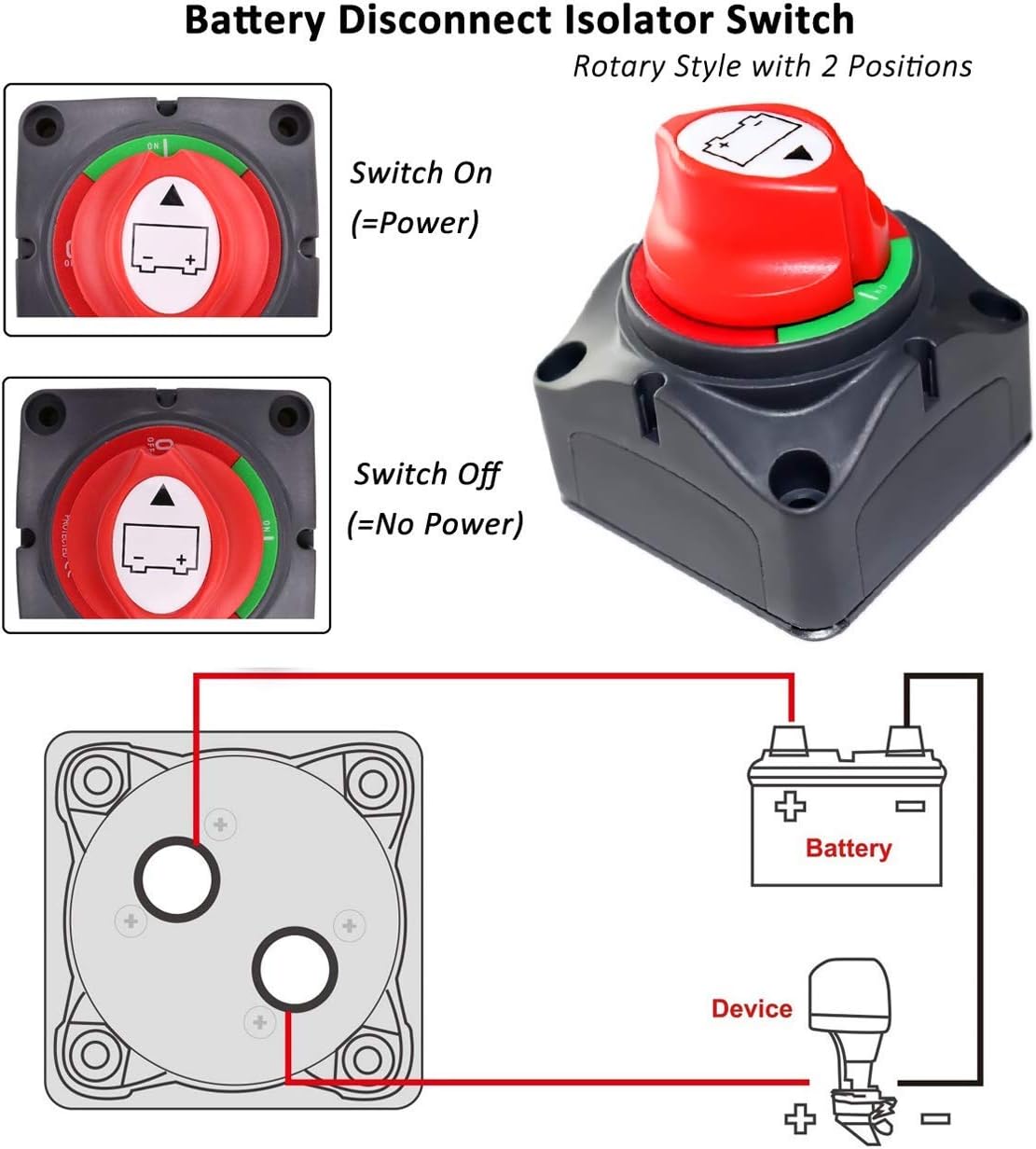 Isolator switch 12V Battery Isolation Switch Kill Switch,Battery ...