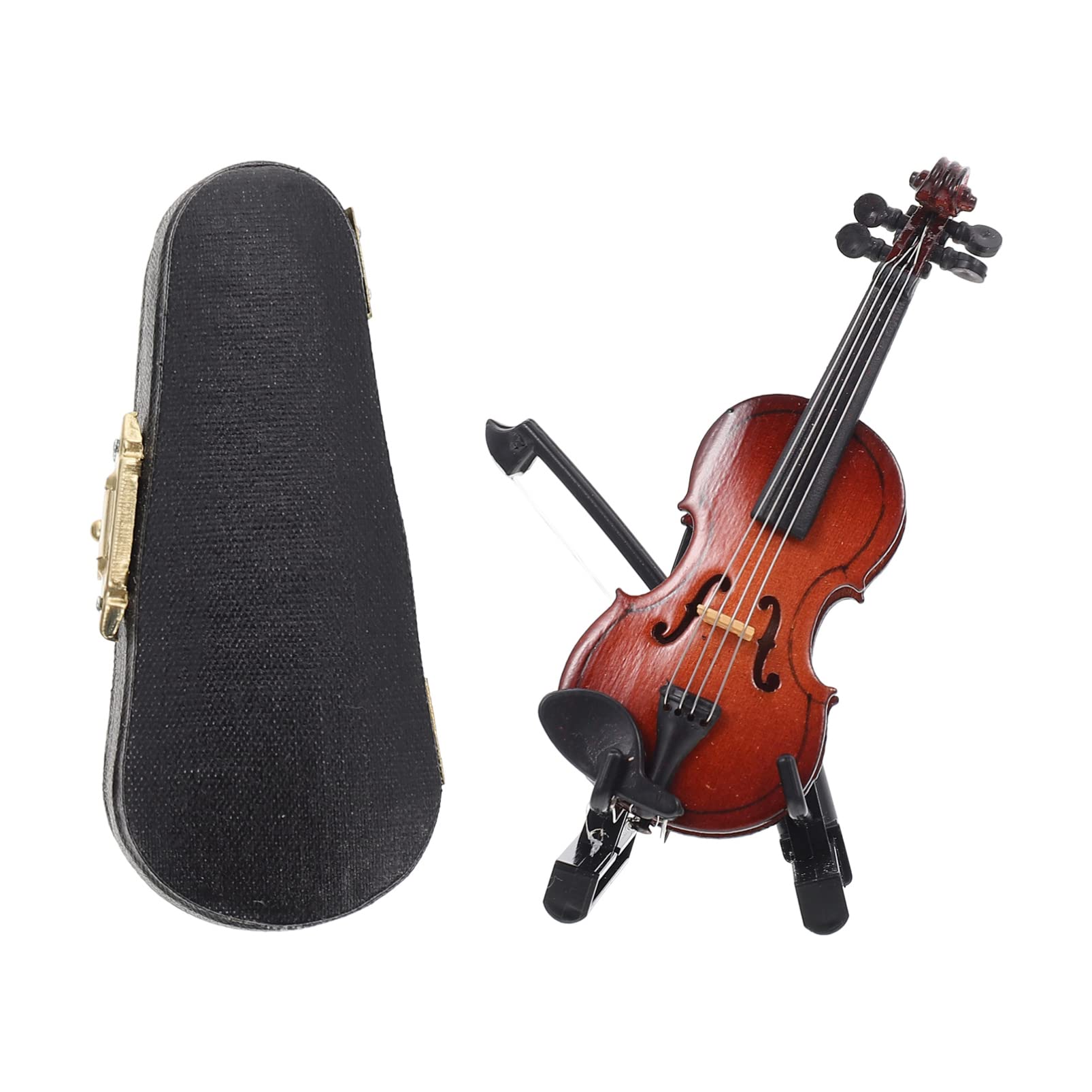 ERINGOGO Worlds Smallest Violin Wooden Miniature Violin with Stand Bow ...