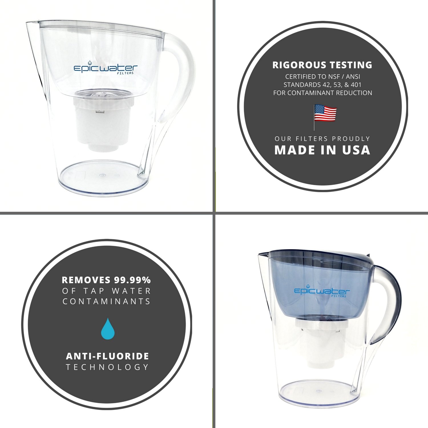 Epic Pure Water Filter Pitcher - Filtration Simplified