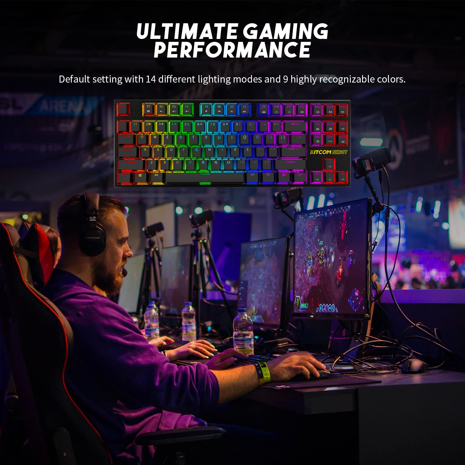 Mua RGB Brown Switch Gaming Mechanical Keyboard 87 Key, KITCOM TKL NKRO ...