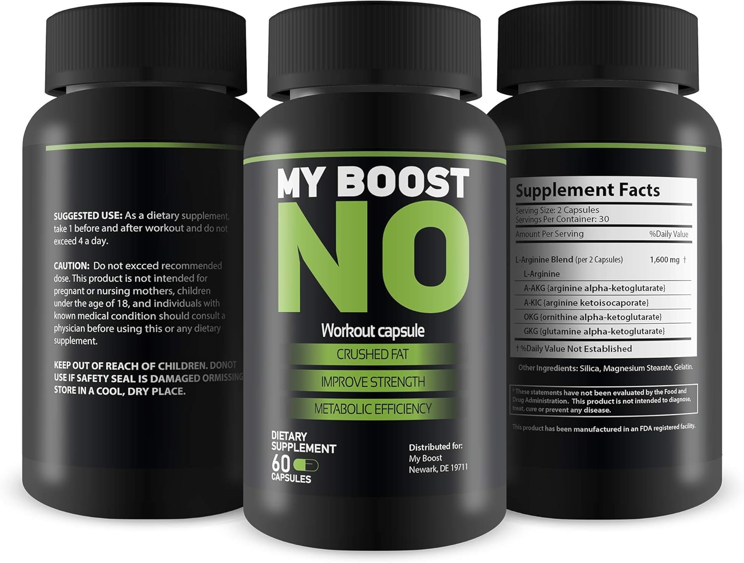 MY BOOST- NO2- Extreme Workout Capsules- Crush Fat- Improve Strength ...