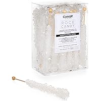 Amazon.com : Black and White Rock Candy Crystal Sticks - 24 Indiv ...