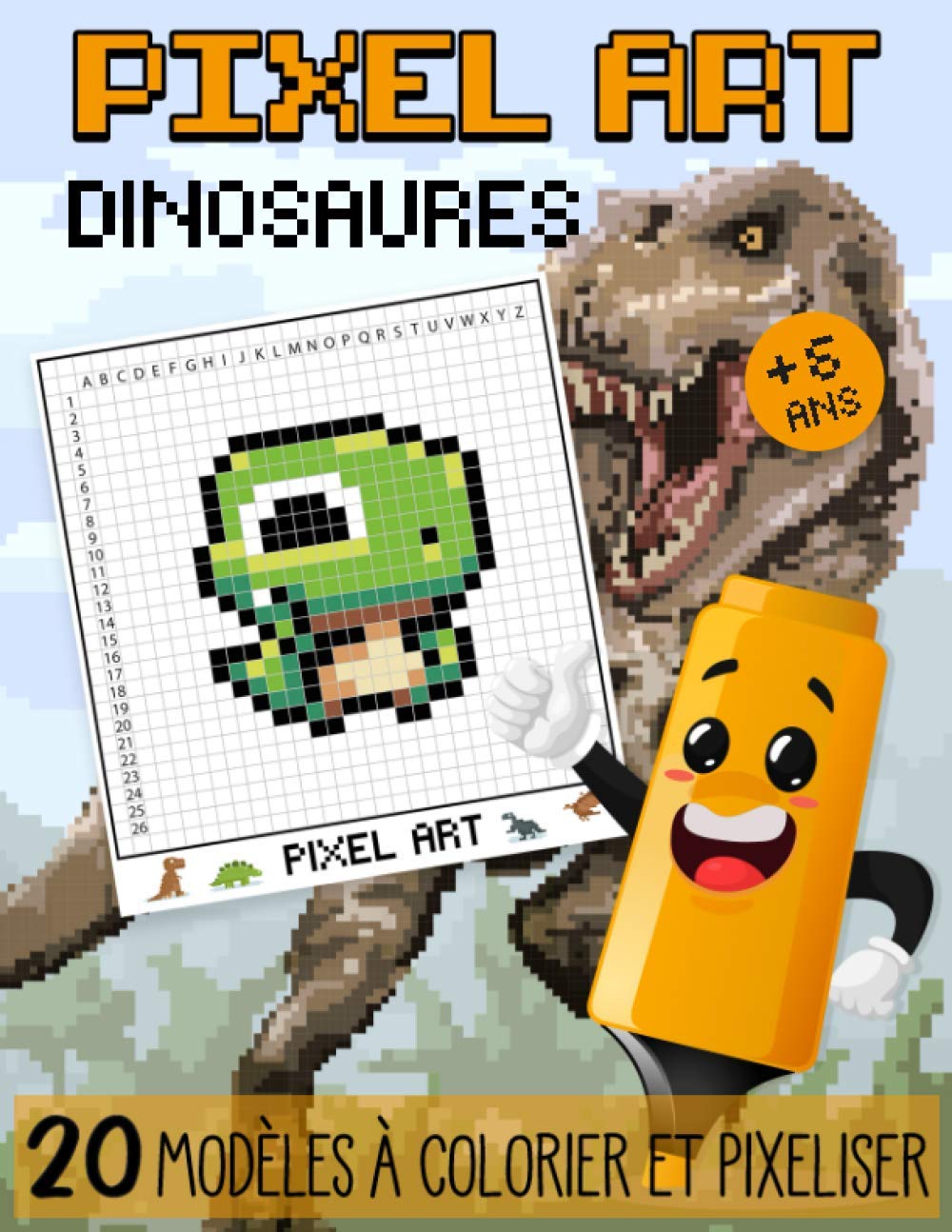 Mua Pixel Art Dinosaures: Pour Enfants Dès 6 ans | 20 Modèles à ...