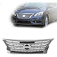 Amazon.com: Titanium Plus Autoparts Front Silver Black Grille Grill ...