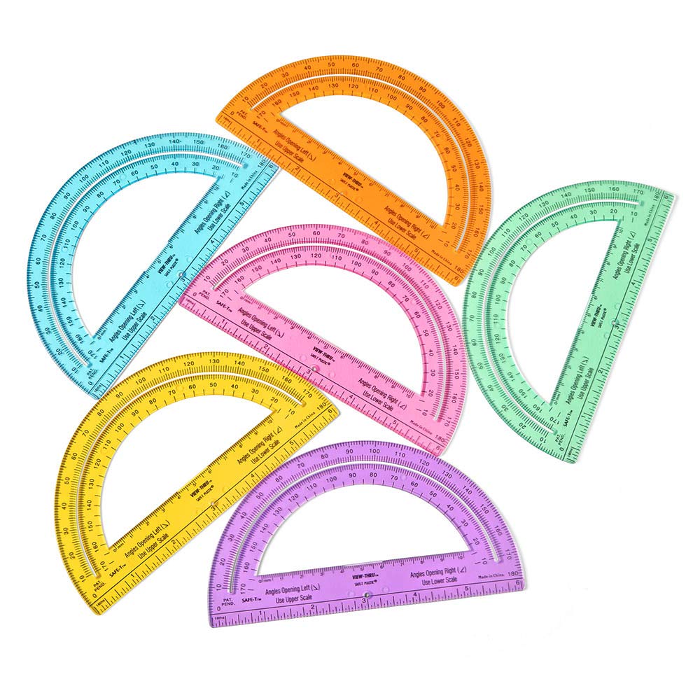 Mua hand2mind Safe-T Protractor for Kids, 180 Protractor, Rainbow ...