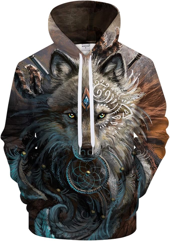 Sudaderas con Capucha Sudaderas con Capucha de Guerrero Lobo Sudaderas ...