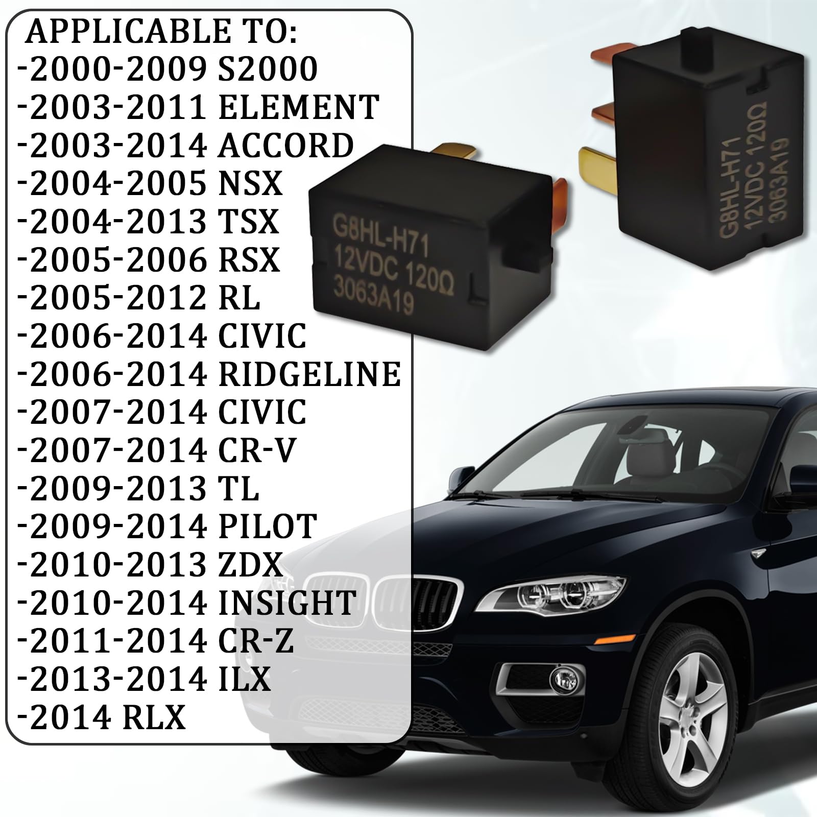 Mua 2PCS AC Relay, G8HL-H71 4 Pin Starter Relay, 39794-SDA-A05 A/C Compressor Fan Motor ...