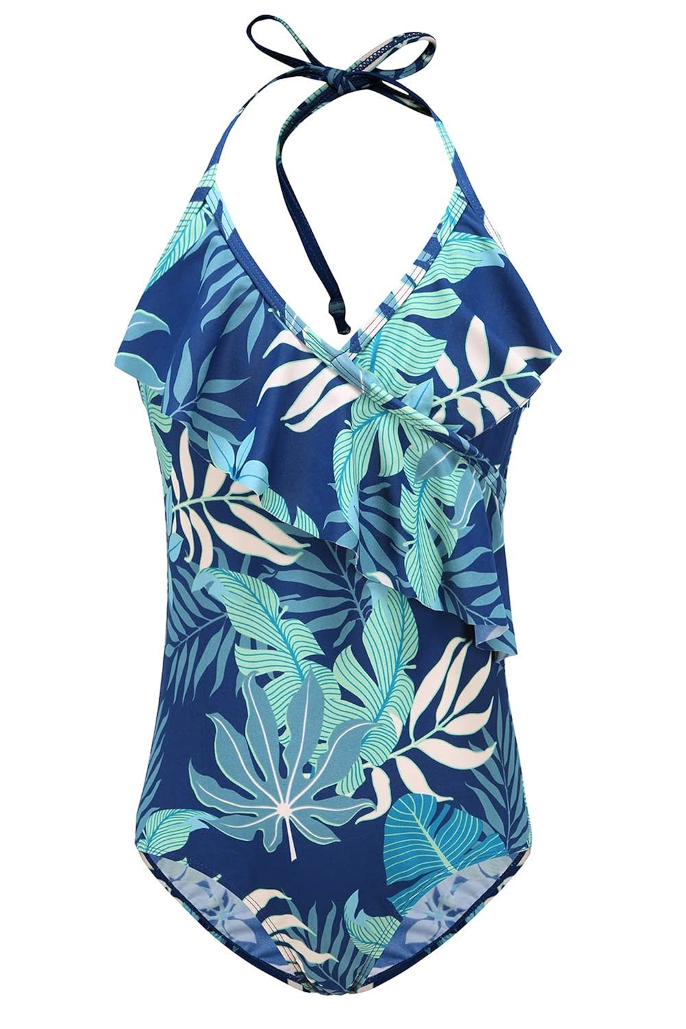 Buy Girls Swimsuits One Piece Hawaiian Ruffle Bathing Suits Halter ...